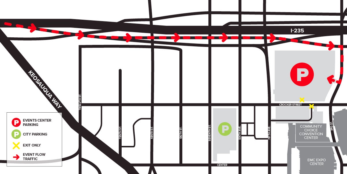 Directions / Parking | Iowa Events Center