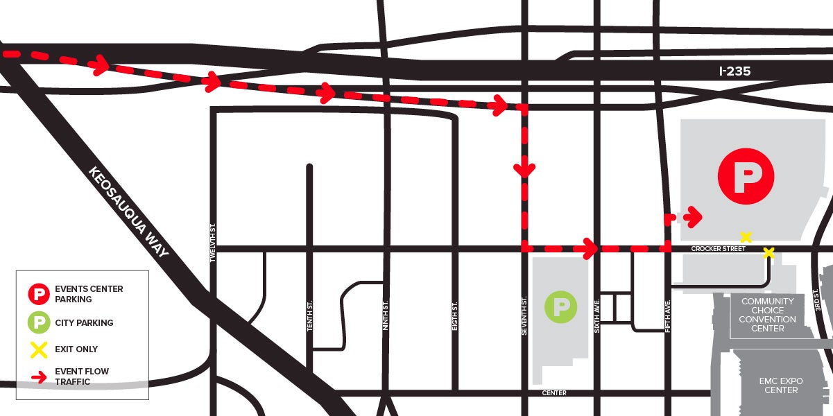 Directions / Parking | Iowa Events Center